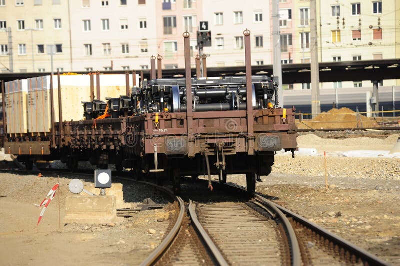 Freight Train To Transport Goods by Rail Stock Image - Image of goods ...