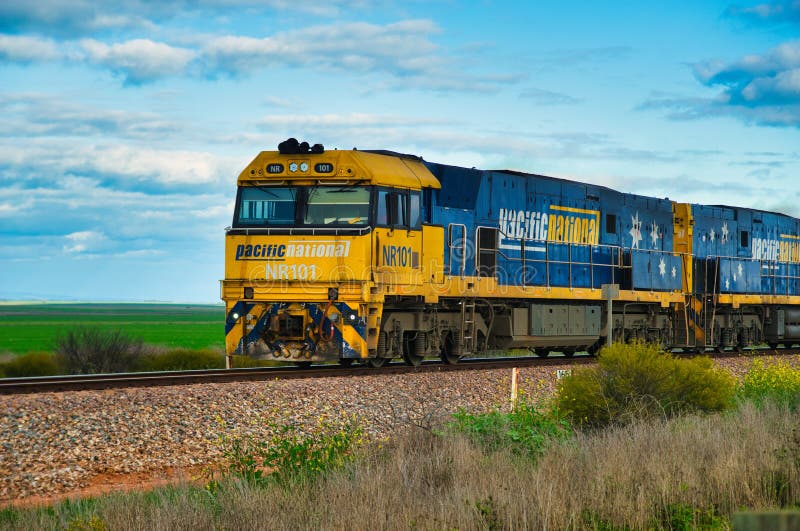 Freight Train Transporting Containers on Australian Railway Editorial ...