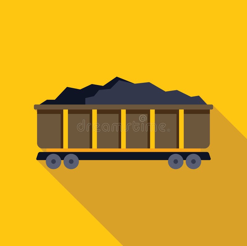 Freight Train Wagon Transporting Coal Illustration Stock Vector ...