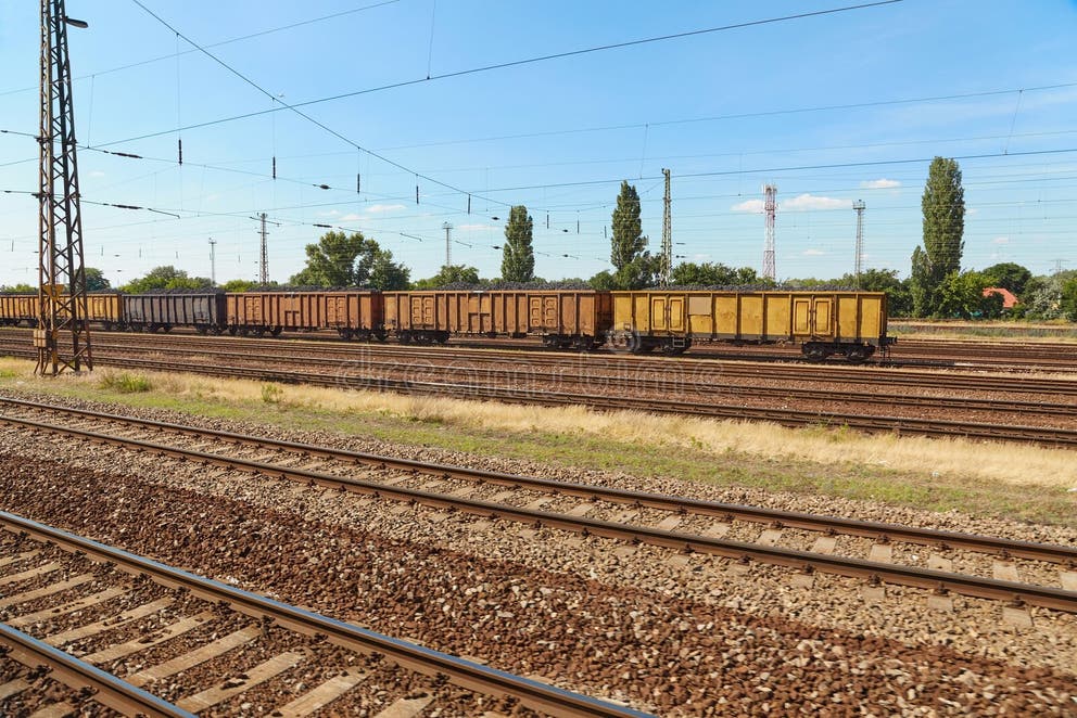 Freight Train Wagons stock photo. Image of cargo, junction - 101043016