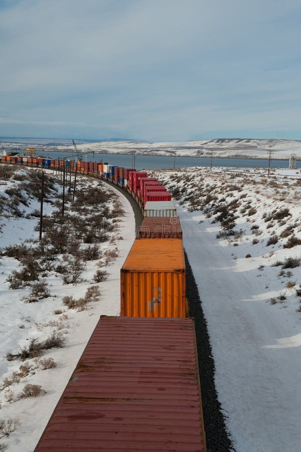 Freight train in winter stock photo. Image of freeze, cold - 7590308