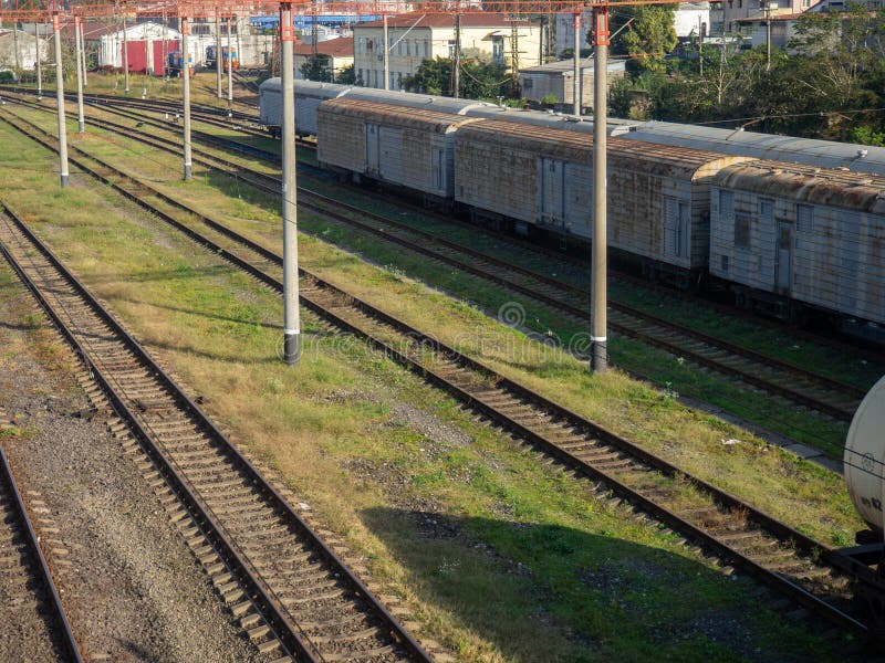 Freight Trains. the Concept of Cargo Transportation by Rail Stock Image ...