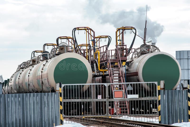 Freight Trains at a Station Stock Photo - Image of petrol, cargo: 40164704