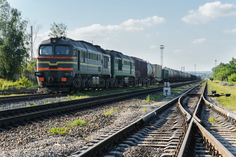 Freight Trains on the Track. Stock Image - Image of railway, metal ...