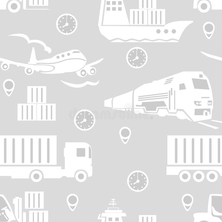 Freight Transport Seamless Pattern Stock Vector - Illustration of ...