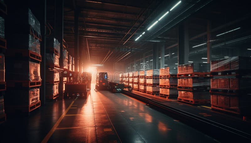 Freight Transportation Industry Delivering Cargo Containers with ...