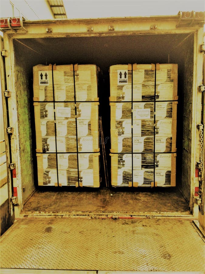 Freight Transportation Load the Shipment into a Truck Editorial ...