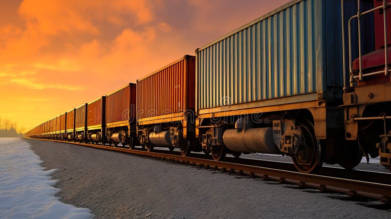 Freight Transportation: a Massive Long Cargo Train with Containers ...