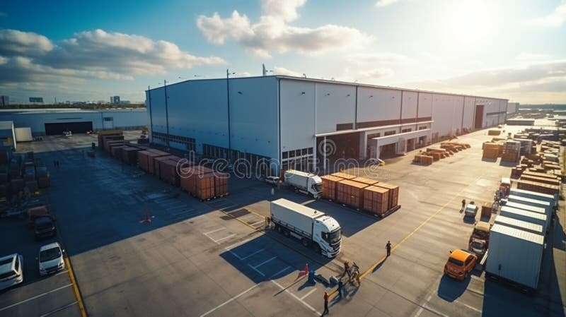Freight Transportation. Truck in Warehouse Distribution Center Stock ...