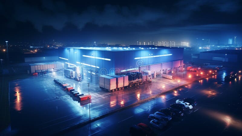 Freight Transportation. Truck in Warehouse Distribution Center Stock ...