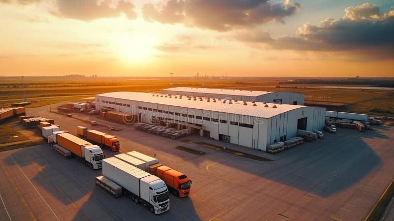 Freight Transportation. Truck in Warehouse Distribution Center Stock ...
