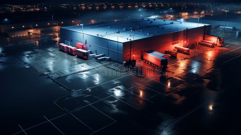 Freight Transportation. Truck in Warehouse Distribution Center Stock ...