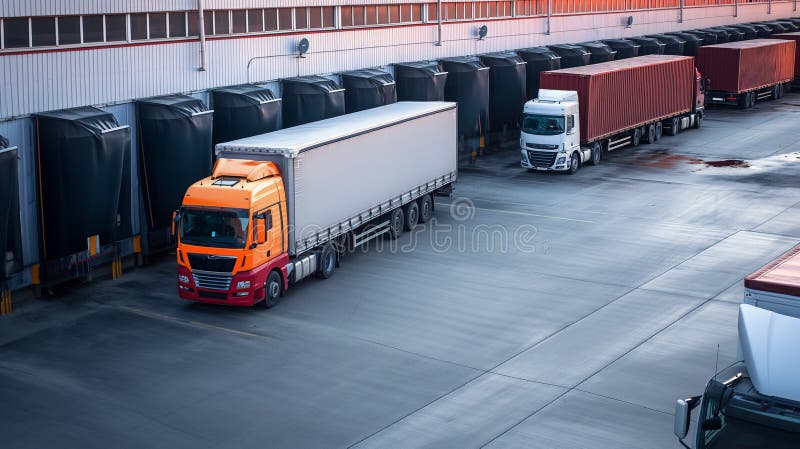 Freight Transportation and Warehouse Logistics, Trucks Trailer Docking ...
