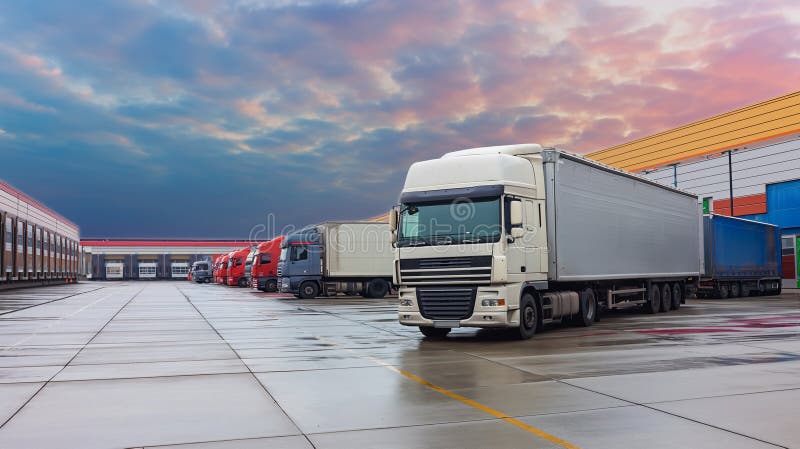 Freight Transportation and Warehouse Logistics, Trucks Trailer Docking ...