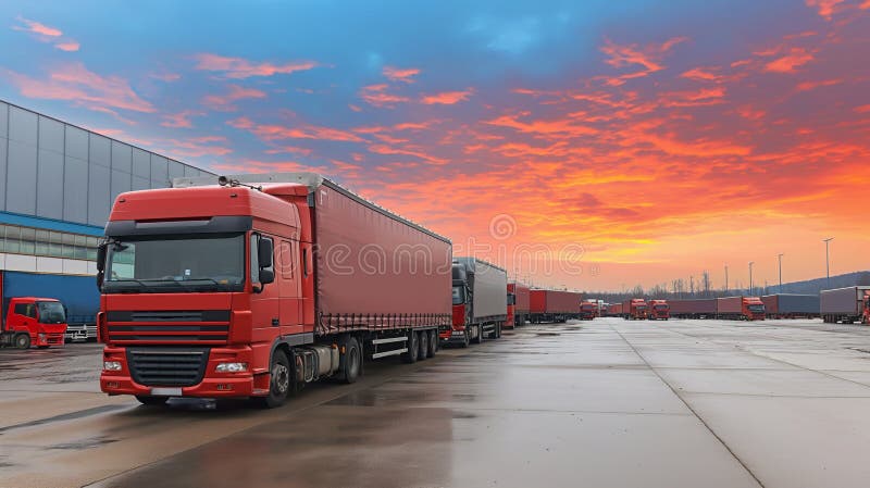 Freight Transportation and Warehouse Logistics, Trucks Trailer Docking ...