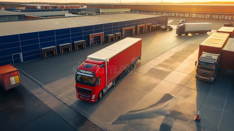 Freight Transportation and Warehouse Logistics, Trucks Trailer Docking ...