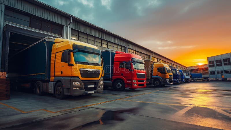 Freight Transportation and Warehouse Logistics, Trucks Trailer Docking ...