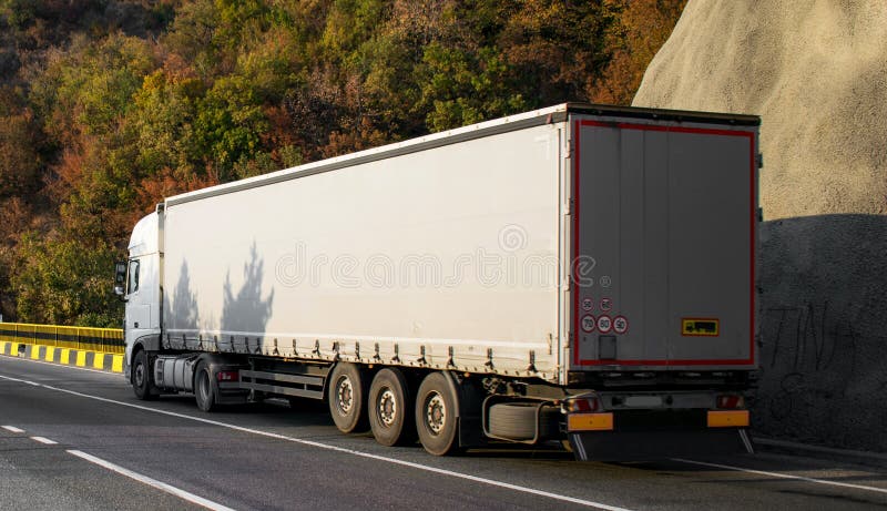 Freight truck. Rear view stock image. Image of drive - 161682375