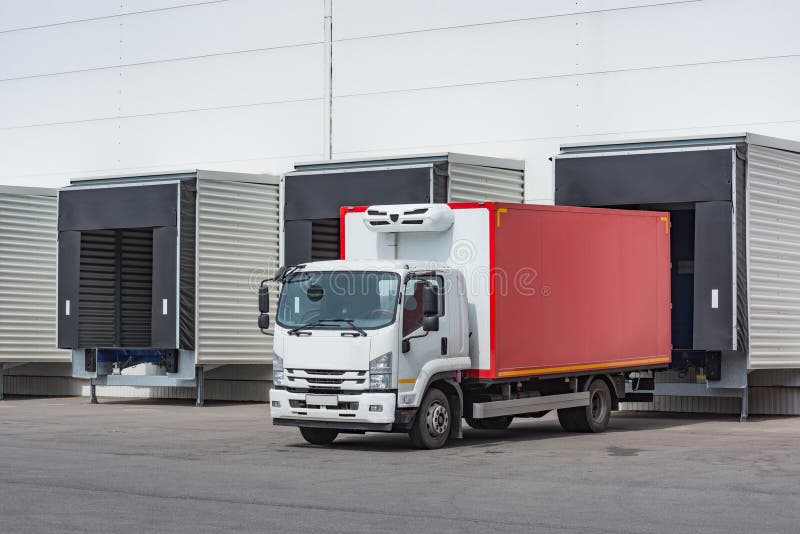 Freight Truck Stands by the Door Stock Image - Image of conveyance ...