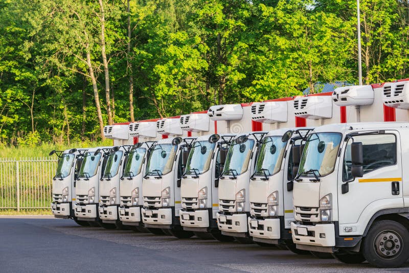 Freight Trucks Stand by the Door Stock Photo - Image of industrial ...
