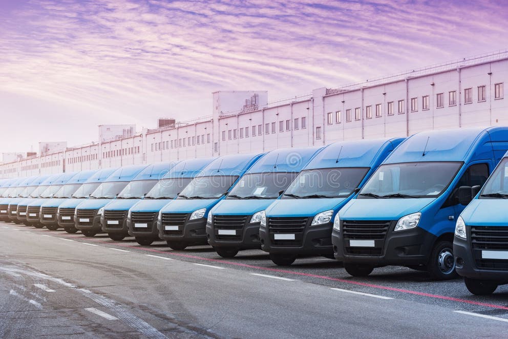 Freight Trucks Stand by the Storage Building Stock Image - Image of ...