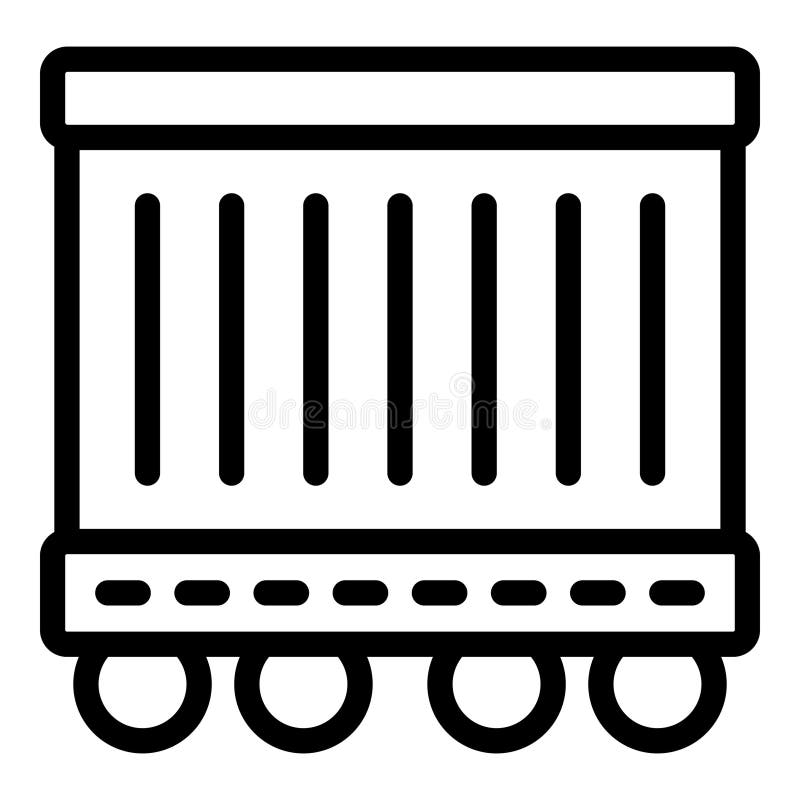 Freight Wagon Container Icon Outline Vector. Train Transit Haulage Stock Vector - Illustration ...