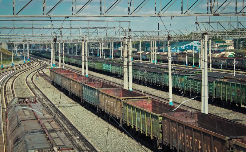 Freight wagons stock image. Image of siding, transportation - 44138121