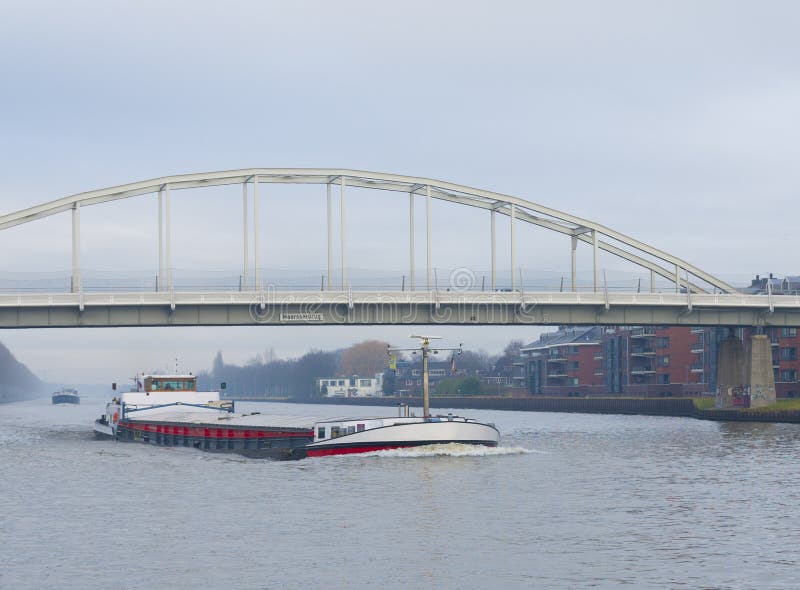 Freighter on canal stock image. Image of freighter, view - 63474801