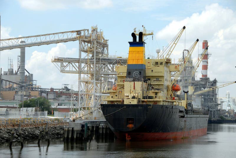 Cargo Freight Ship at Jetty Stock Image - Image of australia, anchor ...