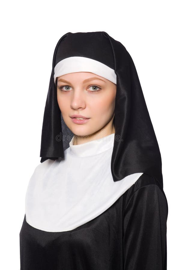 A Freira Isolada No Fundo Branco Foto de Stock - Imagem de ...