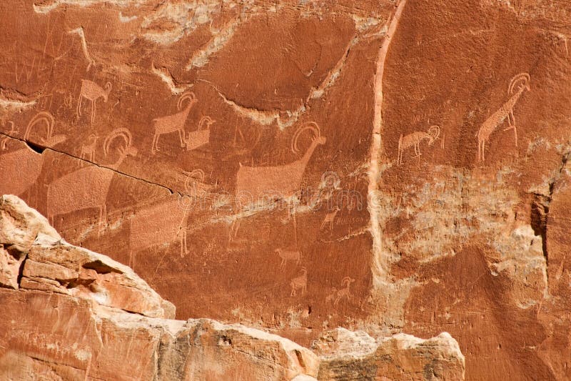 Fremont Indian State Park Petroglyphs Stock Photo - Image of carving ...