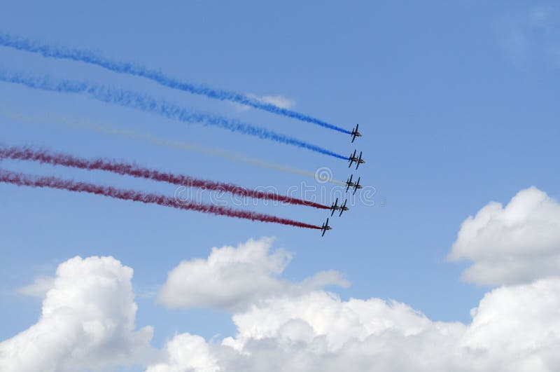 French Air Force in Paris Air Show Stock Image - Image of visit ...