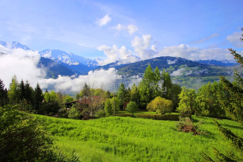 French Alps mountains stock photo. Image of spring, europe - 92609988