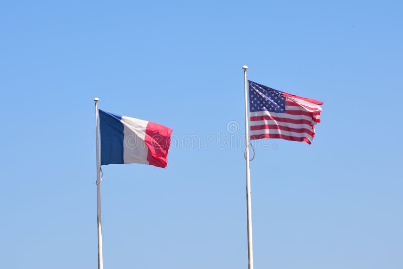 French and American flags stock photo. Image of stripes - 121661584