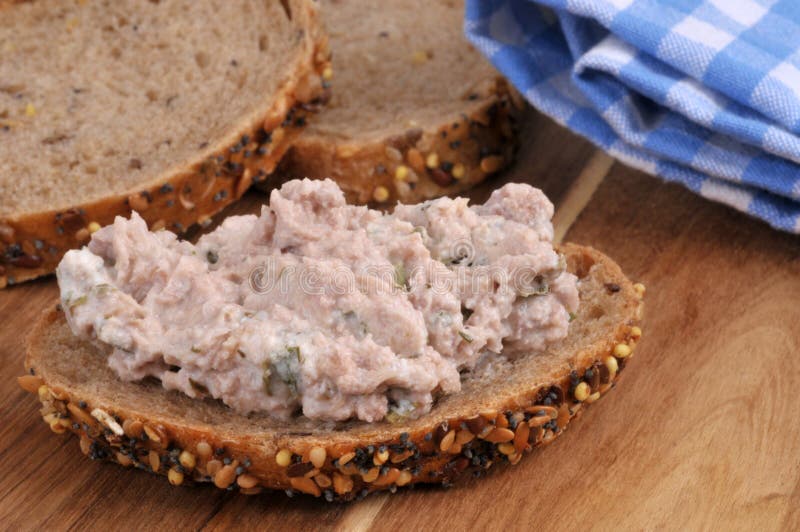 French Aperitif Toast with Tuna Rillettes Stock Image - Image of tuna ...