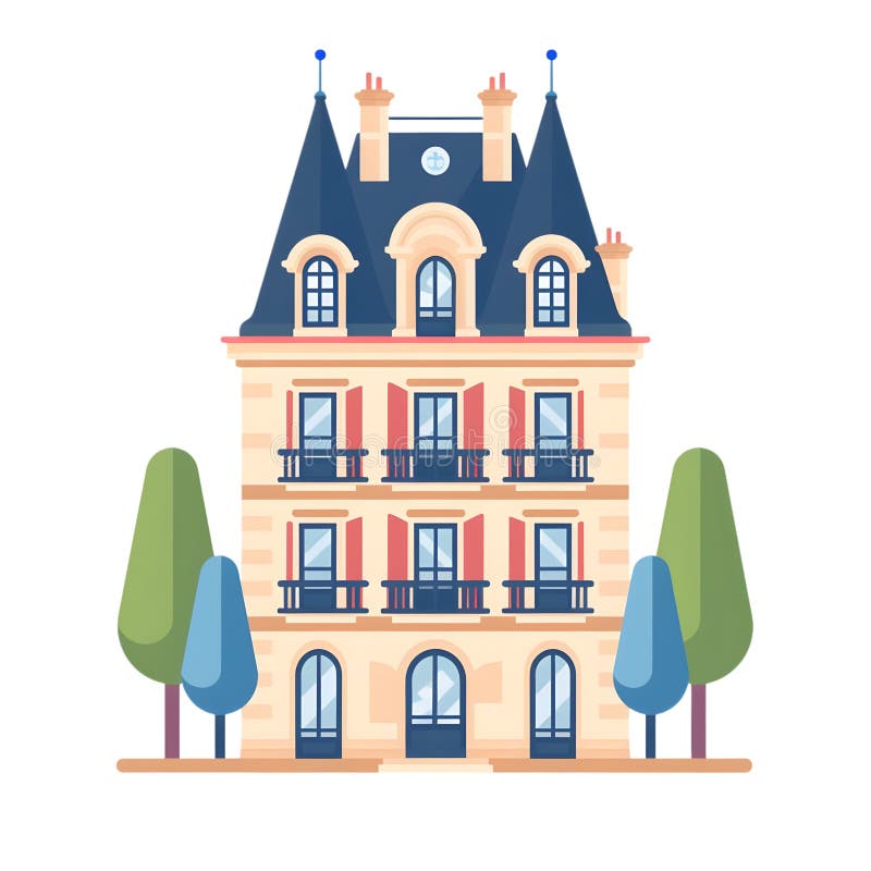 French Architecture Icon Against Transparent Background Generated by Ai ...