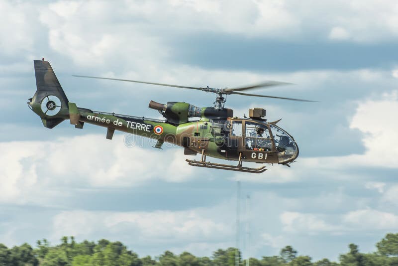 French Army Gazelle Helicopter Editorial Stock Photo - Image of cloudy ...