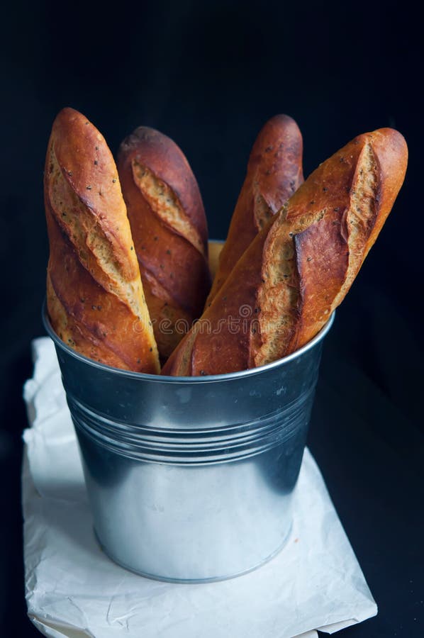 French artisan baguettes stock image. Image of overhead - 34057387