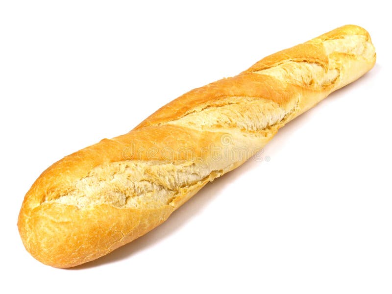 French Baguette Isolated on White Background Stock Photo - Image of ...