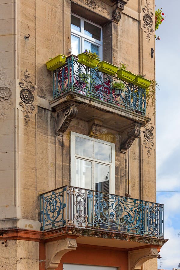 French balconies stock image. Image of city, houses, tourism - 70073977