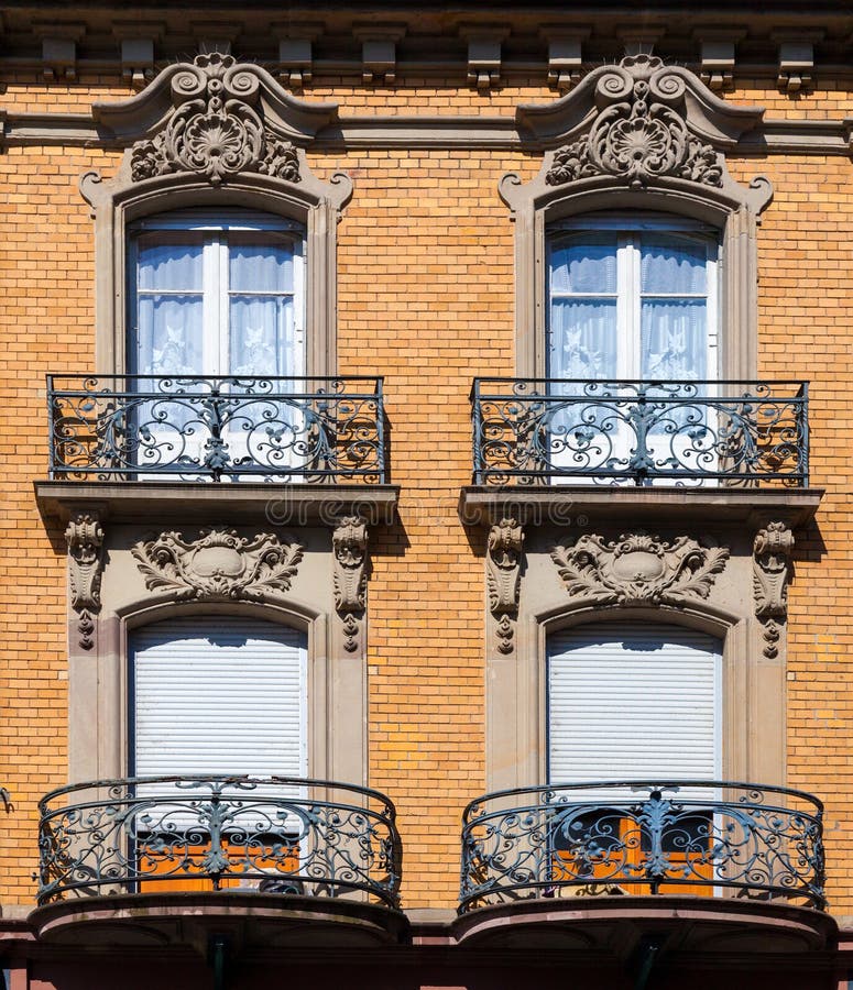 French balconies stock image. Image of exterior, europe - 70074003