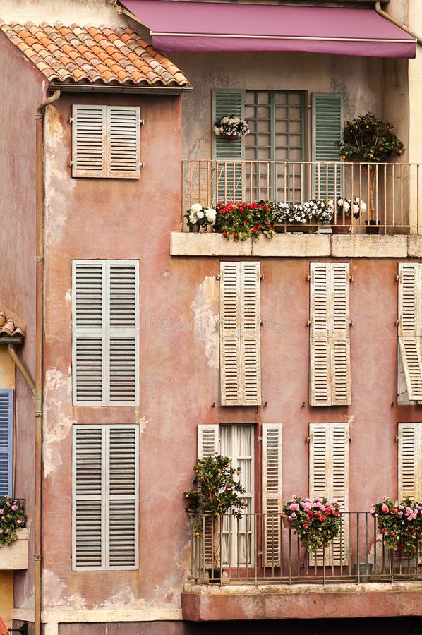 French balcony in Paris stock image. Image of stale, shutters - 25217417