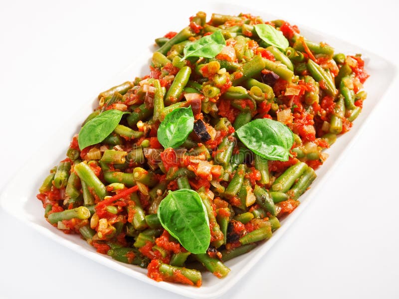French Beans and Tomato Casserole Stock Photo - Image of indoors ...