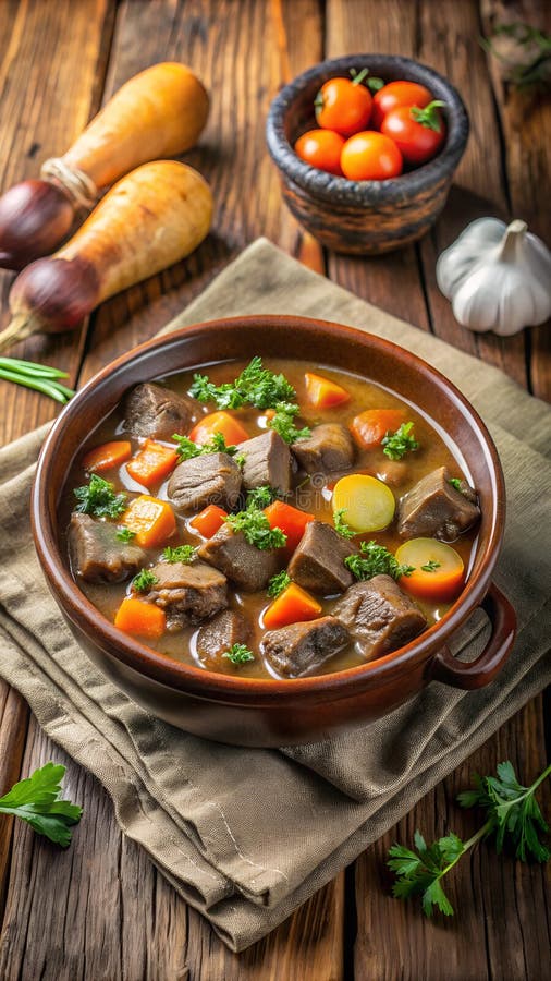 French Beef Stew Traditional Stock Illustration - Illustration of ...