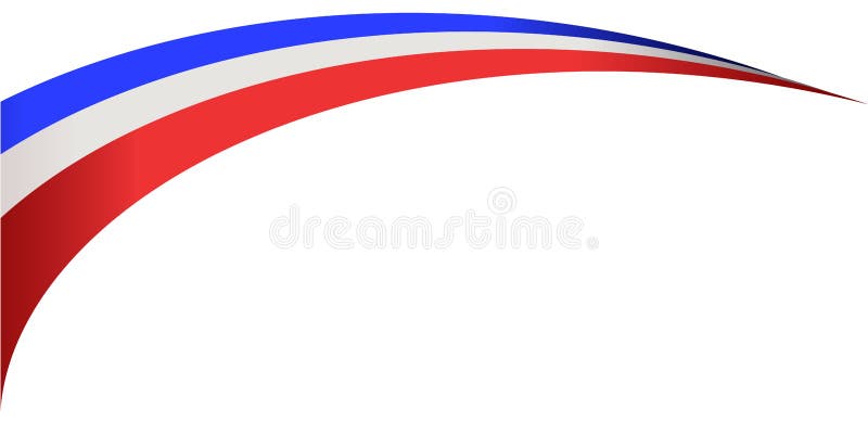 French Flag in Ribbon Design Stock Vector - Illustration of european ...
