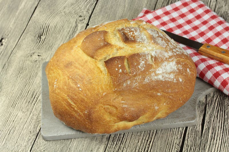 French Boule Bread Loaf stock image. Image of slices - 87563889