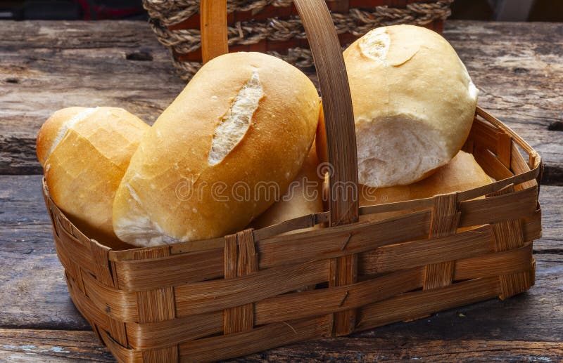 Bread in a Basket on a Table Stock Photo - Image of storage, bread ...