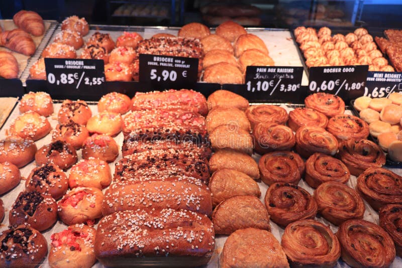 French Bread in a Big Bakery Stock Image - Image of cuisine, chocolate ...