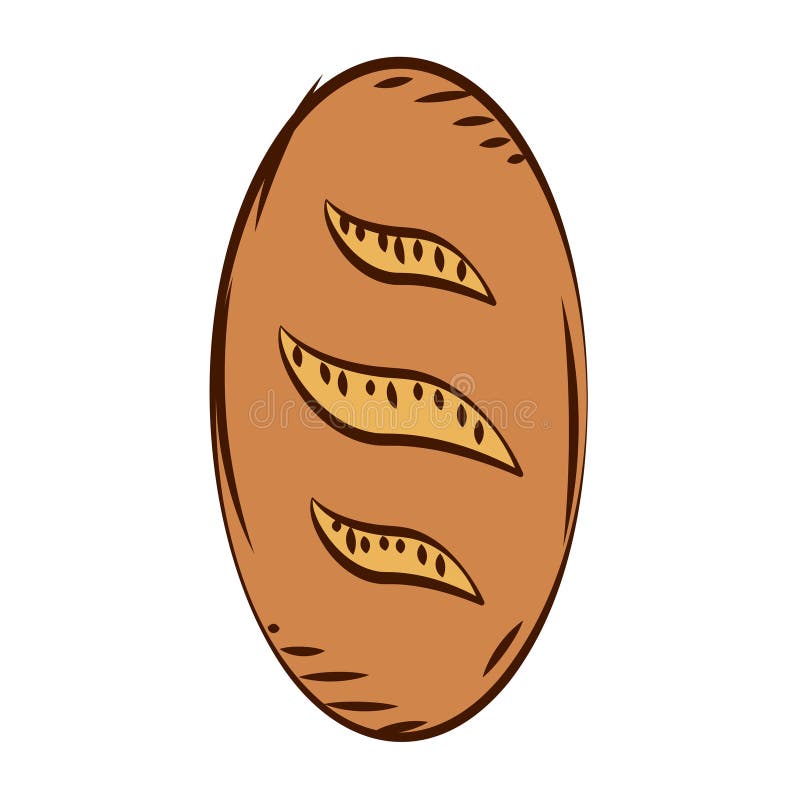 French Bread Cartoon Icon. Vector Stock Vector - Illustration of wheat ...