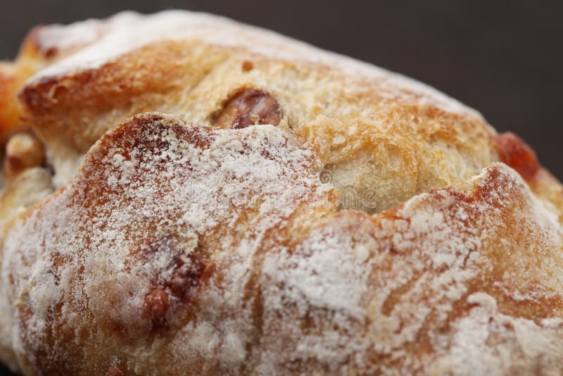 French Bread with Cheese on Wood Table Stock Image - Image of baguette ...